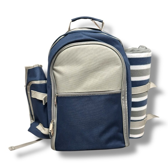 Bags | New Picnic Basket Backpack With Utensils Blanket | Poshmark